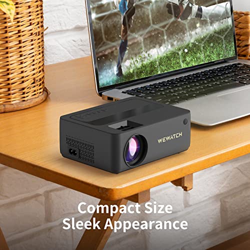 WEWATCH Native 1080P Mini Projector, 13500 Lumens Portable WiFi Bluetooth Projector, with 120 inch Projector Screen, Movie Projector for Home Outdoor Compatible with TV Stick, HDMI, iOS Android