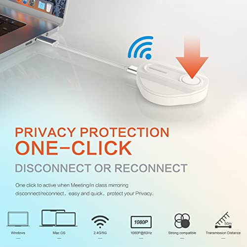 Mirabox Wireless USB C Transmitter and 1080P HDMI Receiver Conference Presentation System Video Audio Screen Mirroring AirPlay Miracast Share from USB C Laptop,for iPhone,iPad,Android Phone/Tablets