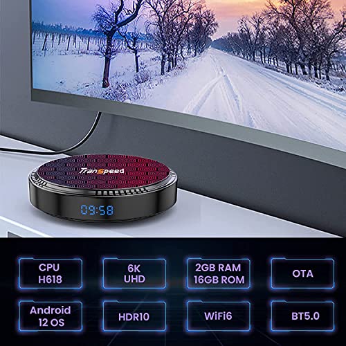 Android TV Box 12.0 2GB 16GB WiFi 6 2.4G 5.8G TV Box Android 2022 H618 Chip Support 4K 6K HDR10 BT5.0 USB 2.0 with Mini Backlit Keyboard