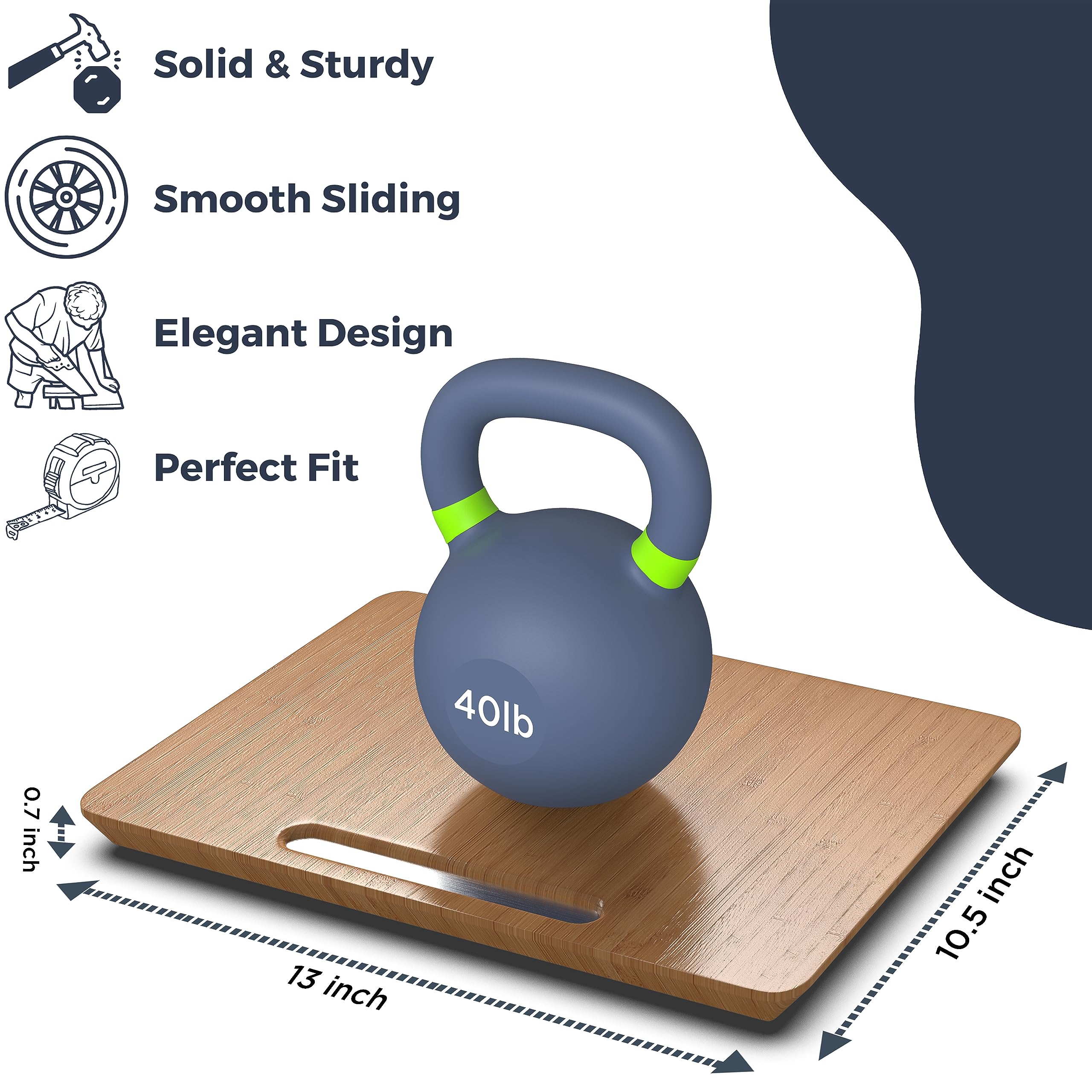 Ibyx Elegant Sliding Tray for Your Coffee Maker & Heavy Kitchen Appliances - Sturdy, Slides Easily from Under The Cabinet (Natural, 13βW x 10.5βD)
