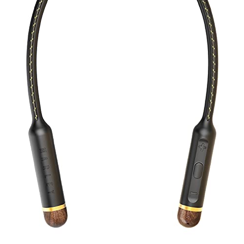 House of Marley Smile Jamaica Wireless: Wireless Neckband Earphones with Microphone, Bluetooth Connectivity, 8 Hours of Playtime, and Sustainable Materials (Brass)
