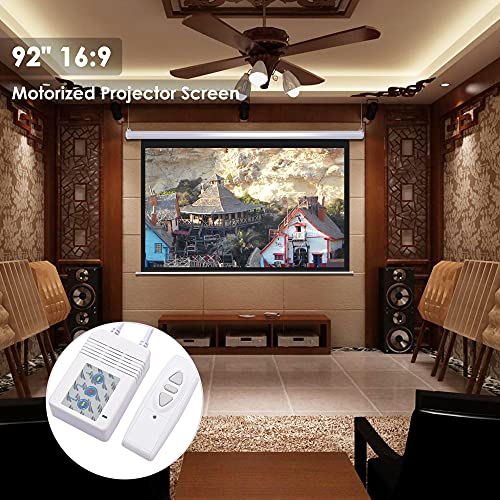 Yescom 92" 16:9 Electric Motorized Projector Screen Auto with Remote Control Home Classroom Meeting Room Bar