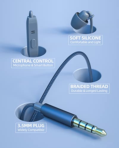Noise Reduction Ear Plugs, Sleeping Headphones for Side Sleepers, Ear Plugs for Sleeping Noise Cancelling, Super Soft Sleep Earbuds Wired with Microphone, Great for Insomnia, Snoring, Air Travel