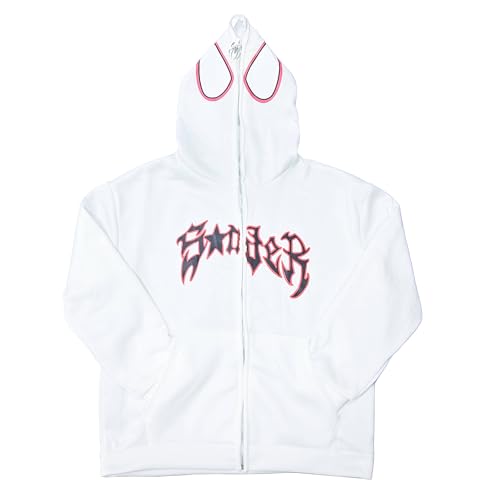 zkqeuak Zip Up Hoodie Sweatshirts Pullover Trendy Sweater Long Sleeve Streetwear Women Men Hooded Sweatshirt Funny Clothes Medium White