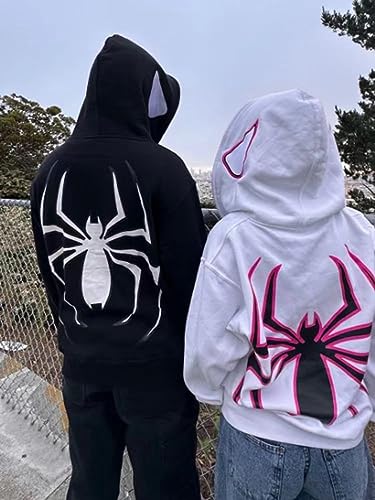 zkqeuak Zip Up Hoodie Sweatshirts Pullover Trendy Sweater Long Sleeve Streetwear Women Men Hooded Sweatshirt Funny Clothes Medium White