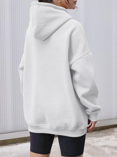 AUTOMET Womens Oversized Hoodies Fleece Sweatshirts Hooded Pullover 2025 Fashion Fall Clothes Trendy Outfits Winter Sweater White L