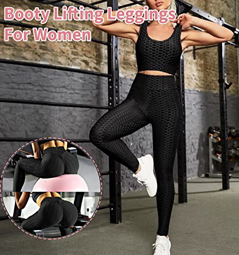 Murandick Booty Butt Lifting Leggings for Women Scrunch High Waist Textured Yoga Workout Pants