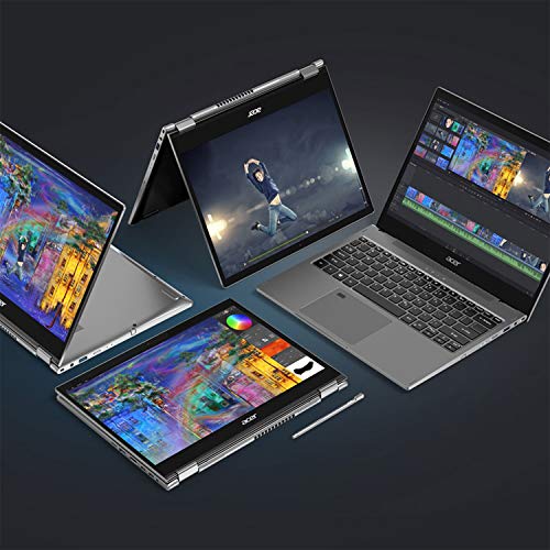 Acer Spin 5 Convertible Laptop, 13.5" 2K 2256 x 1504 IPS Touch, 10th Gen Intel Core i7-1065G7, 16GB LPDDR4X, 512GB NVMe SSD, Wi-Fi 6, Backlit KB, FPR, Rechargeable Active Stylus, SP513-54N-74V2