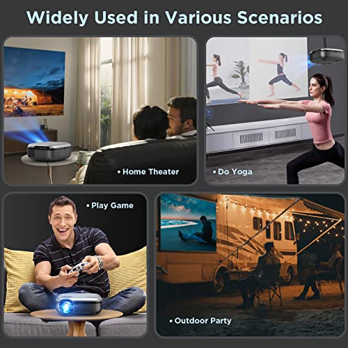 Portable WiFi Projector 1080P Supported, MOOKA Mini Projector with Carrying Bag 8000L 120 ANSI Outdoor Movie Projector Compatible with TV Stick HDMI USB AV PS4 iOS Android Laptops