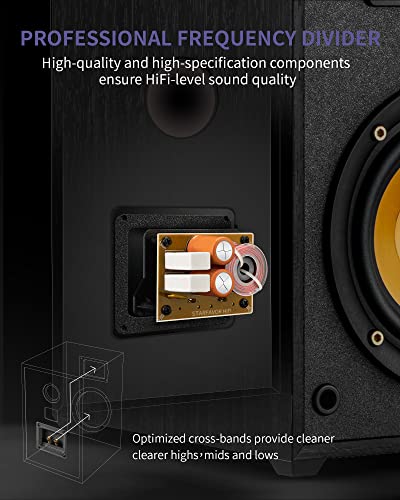 Starfavor 5.25” Passive Bookshelf Speakers Pair, 2-Way Home Stereo Speakers 50 watts RMS, 100 watts Peak Power, 5 inch Wired Audio Speakers for Home Theater -P5