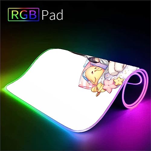 Mouse Pads Sexy Butt Anime Girl Gaming Mouse Pad RGB LED Durable Natural Rubber Base Cloth Surface Waterproof Mats RGB 35.43 inch x15.74 inch,A4