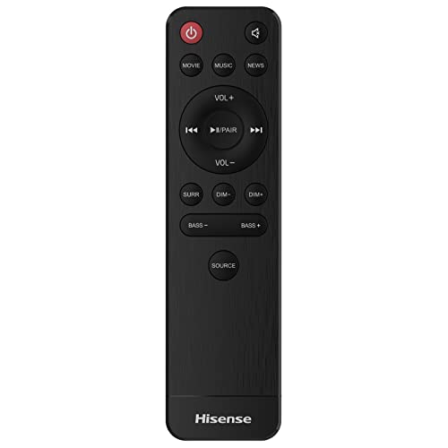 Hisense HS214 2.1ch Sound Bar with Built-in Subwoofer, 108W, All-in-one Compact Design with Wireless Bluetooth, Powered by Dolby Audio, Roku TV Ready, HDMI ARC/Optical/AUX/USB, 3 EQ Modes,Black