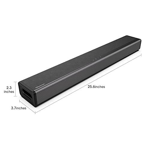 Hisense HS214 2.1ch Sound Bar with Built-in Subwoofer, 108W, All-in-one Compact Design with Wireless Bluetooth, Powered by Dolby Audio, Roku TV Ready, HDMI ARC/Optical/AUX/USB, 3 EQ Modes,Black