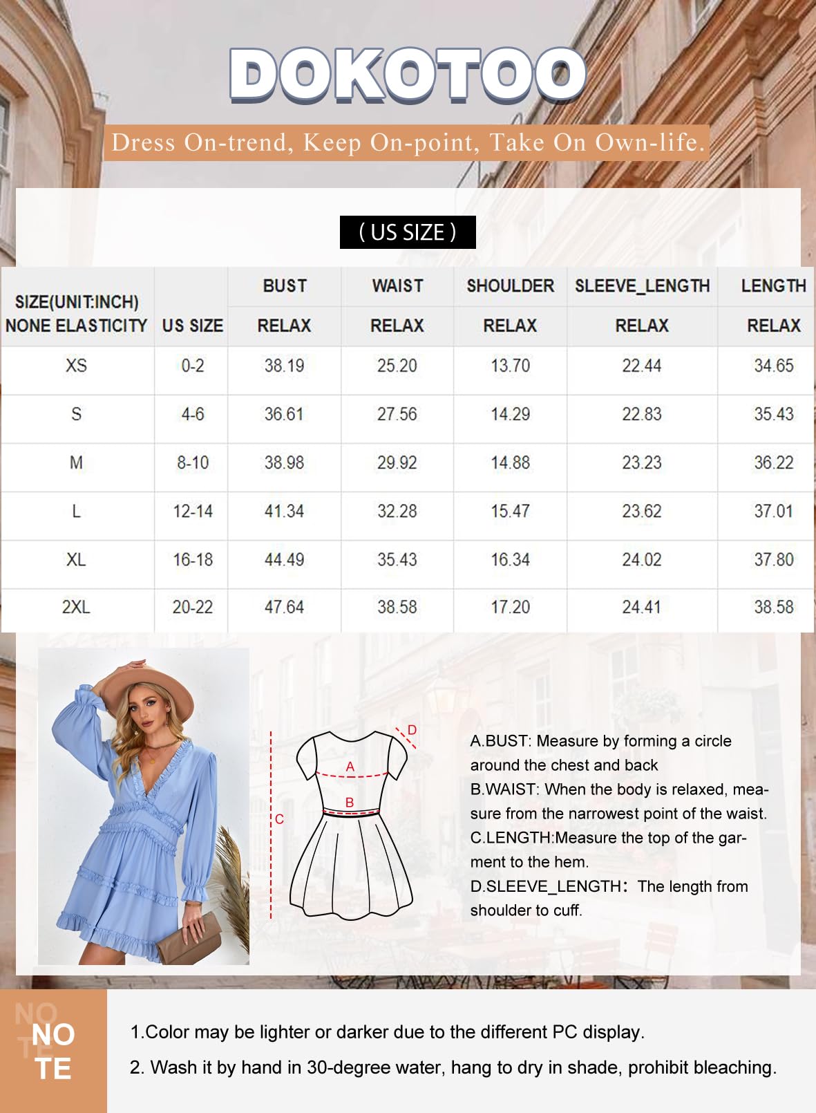 Dokotoo Womens Cute Summer Spring Casual Sexy Deep V Neck Ruffle Chiffon Lantern Long Sleeve Elegant Boho Hawaiian Flowy Mini Short Skirt Dresses for Women Party 2025 Red Small