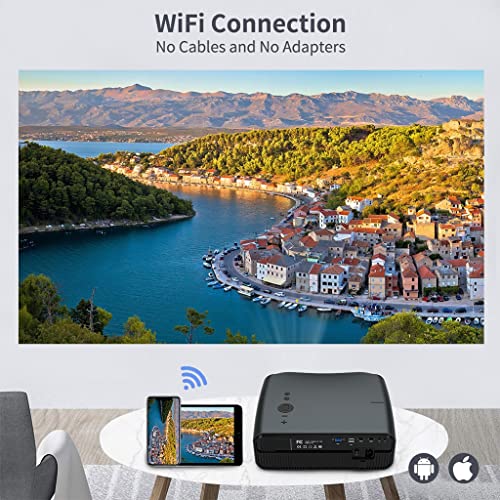 ZLXDP Home Projector Video Movie Beamer System Wireless Full 1080P Native Resolution Home Theater Projector