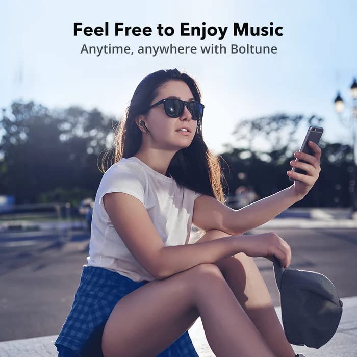 TAO Boltune Wireless Earbuds, Upgraded Bluetooth V5.2 in-Ear Stereo Wireless Headphones USB-C Quick Charge Bluetooth Earbuds IPX8 40 Hours Playing Time