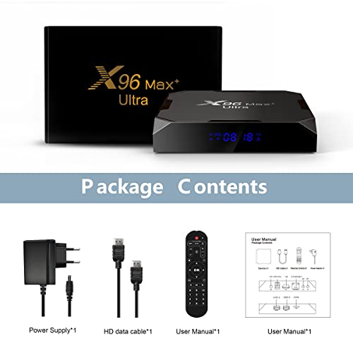 Sofobod Smart TV Box Android 11.0 S905X4 Quad Core ARM Cortex A55 CPU, 4GB RAM 32GB ROM, Ultra HD 4K HDR H.265 AV1 Decoding with Dual Band 2.4GHz/5GHz WiFi 100M Ethernet LAN BT 4.1 USB 3.0:X96 MAX+432