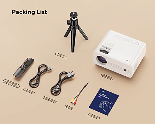 Native 1080P WiFi Projector, AKIYO 300'' Max Phone Projector Support iOS & Android, Portable Mini Movie Projector for Home and Outdoor, Support HDMI, USB, TV Stick, DVD, PS5, Carrying Case Included