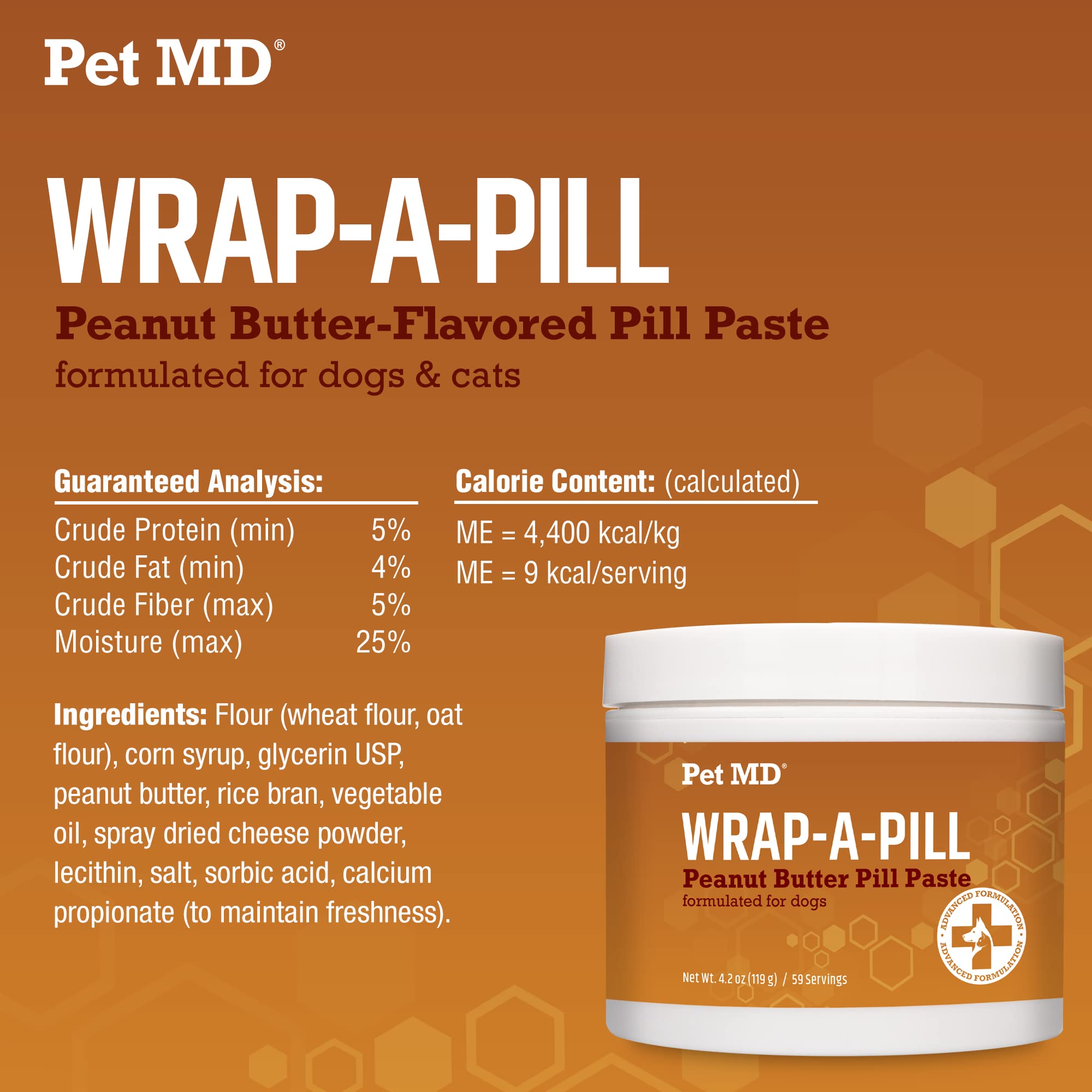 Pet MD Wrap-A-Pill Variety Pack - Peanut Butter & Cheese Bacon Flavored Pill Paste for Dogs - 4.2 oz Each