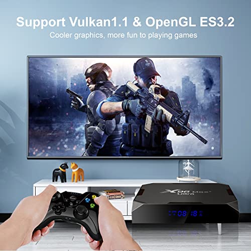 Sofobod Smart TV Box Android 11.0 S905X4 Quad Core ARM Cortex A55 CPU, 4GB RAM 32GB ROM, Ultra HD 4K HDR H.265 AV1 Decoding with Dual Band 2.4GHz/5GHz WiFi 100M Ethernet LAN BT 4.1 USB 3.0:X96 MAX+432