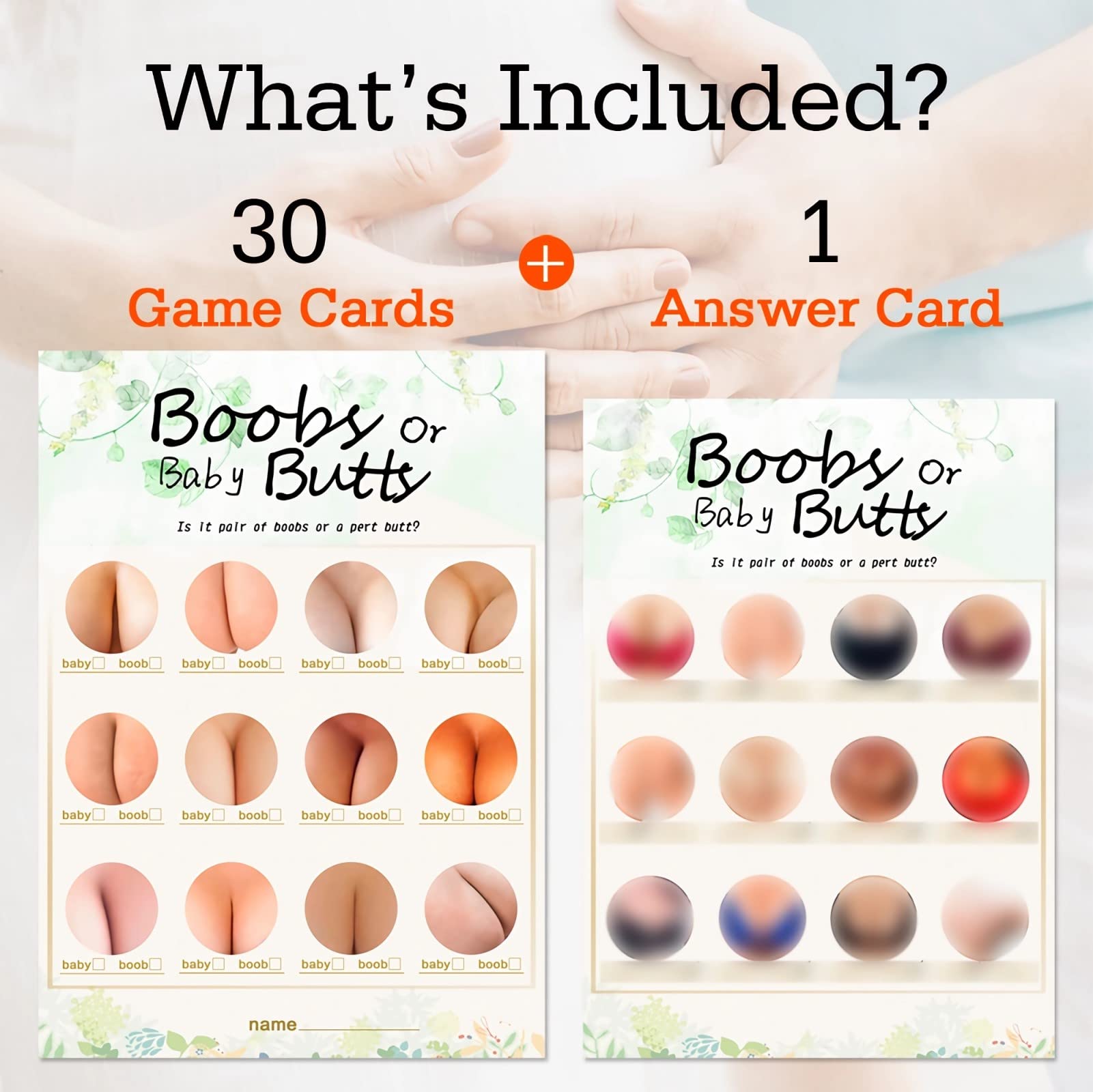 OLOUTAB 30 Baby Shower Games for Boy or Girl-Gender Neutral,Hilarious,Fun and Easy to Play,with Answer Keys