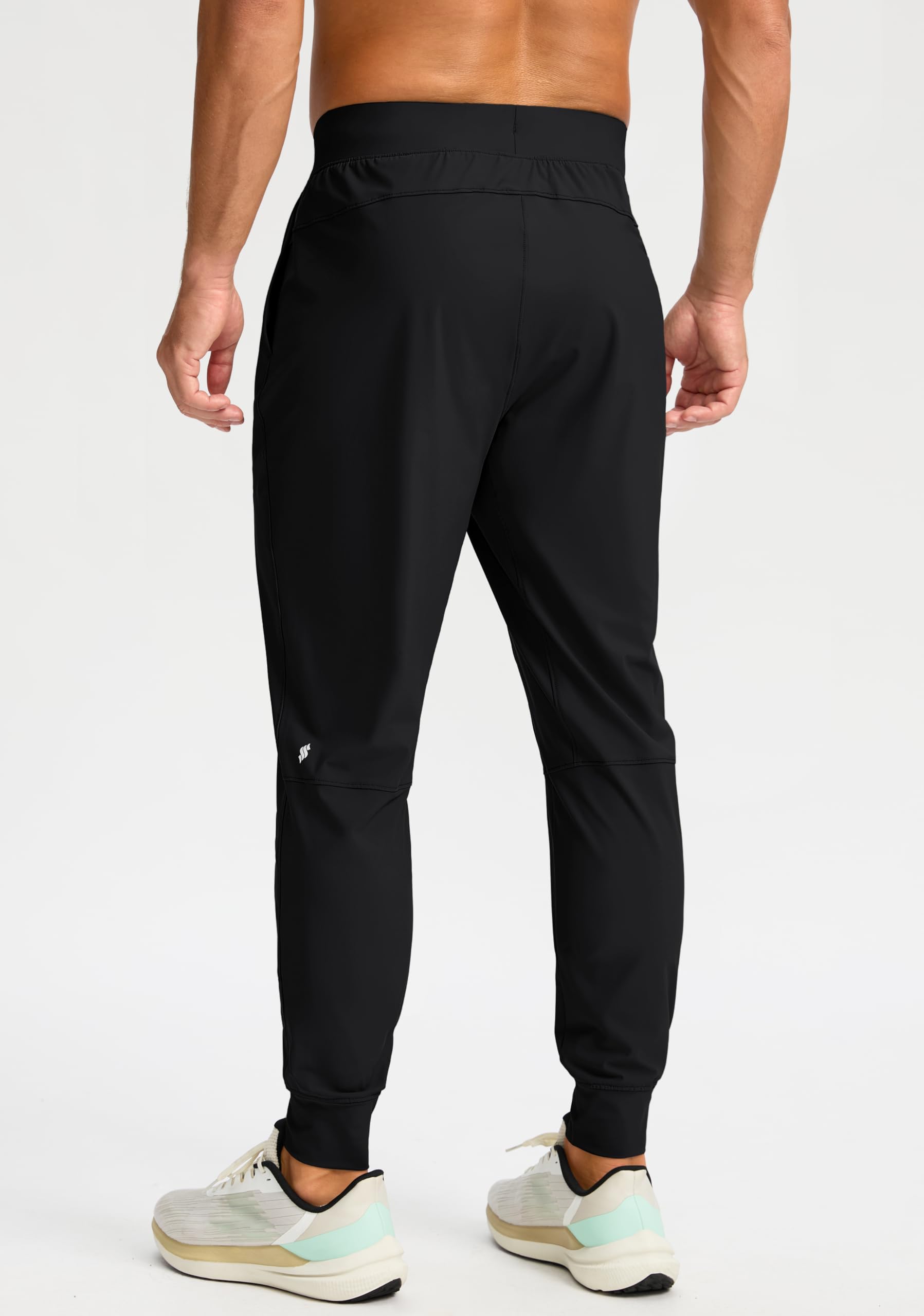 Soothfeel Men's Jogger Pants with Zipper Pockets Lightweight Athletic Workout Pants Gym Golf Joggers for Men Track Running (Black, XS)