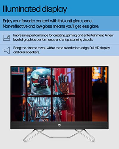HP All-in-One Bundle PC, 27" Full HD Micro-Edge Touchscreen Display, 12thGeneration Intel Core i5 Processor, Intel Iris Xe Graphics, 12 GB SDRAM, 512 GB SSD, Windows11 Home OS, Wi-Fi (27-cb1170, 2022)
