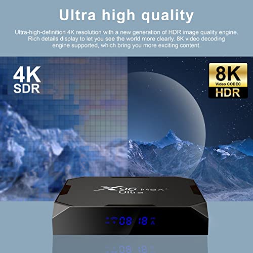 Sofobod Smart TV Box Android 11.0 S905X4 Quad Core ARM Cortex A55 CPU, 4GB RAM 32GB ROM, Ultra HD 4K HDR H.265 AV1 Decoding with Dual Band 2.4GHz/5GHz WiFi 100M Ethernet LAN BT 4.1 USB 3.0:X96 MAX+432