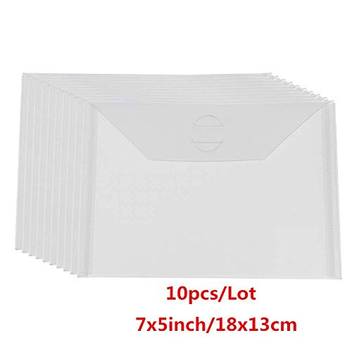 10 Pack Sturdy Clear Plastic Envelope Storage Pockets & 10Pack Rubber Soft Magnet Sheet for Cutting Dies Stencil Crafting Die Cuts Stamps Storage Sets Great for Stamper Crafter Porjects 0.5mm