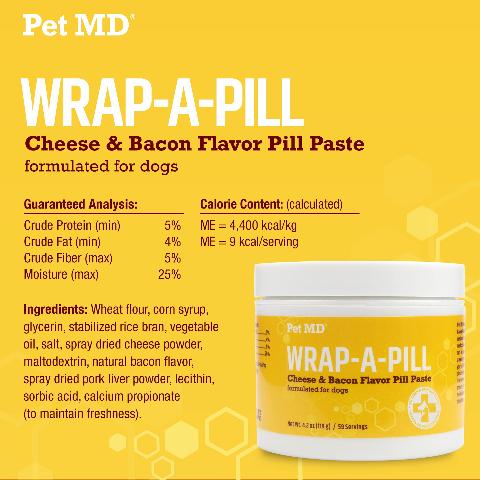 Pet MD Wrap-A-Pill Variety Pack - Peanut Butter & Cheese Bacon Flavored Pill Paste for Dogs - 4.2 oz Each