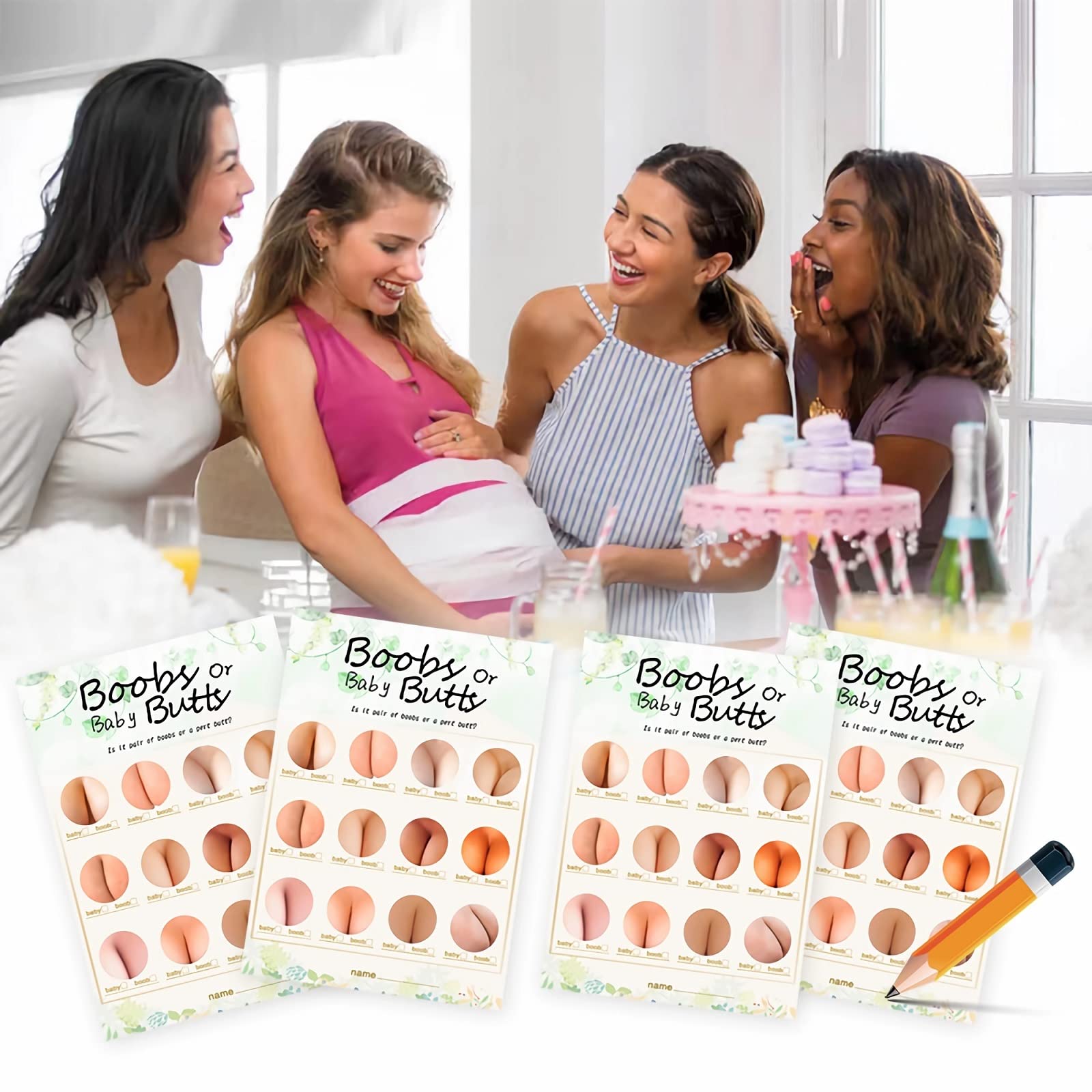 OLOUTAB 30 Baby Shower Games for Boy or Girl-Gender Neutral,Hilarious,Fun and Easy to Play,with Answer Keys