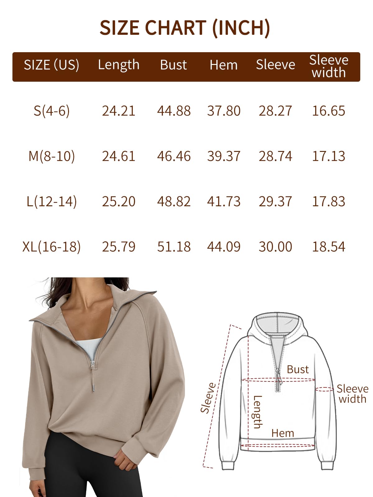 Trendy Queen Womens Oversized Sweatshirts Half Zip Pullover Long Sleeve Quarter Zip Hoodies Teen Girls Fall Y2K Clothes Black L