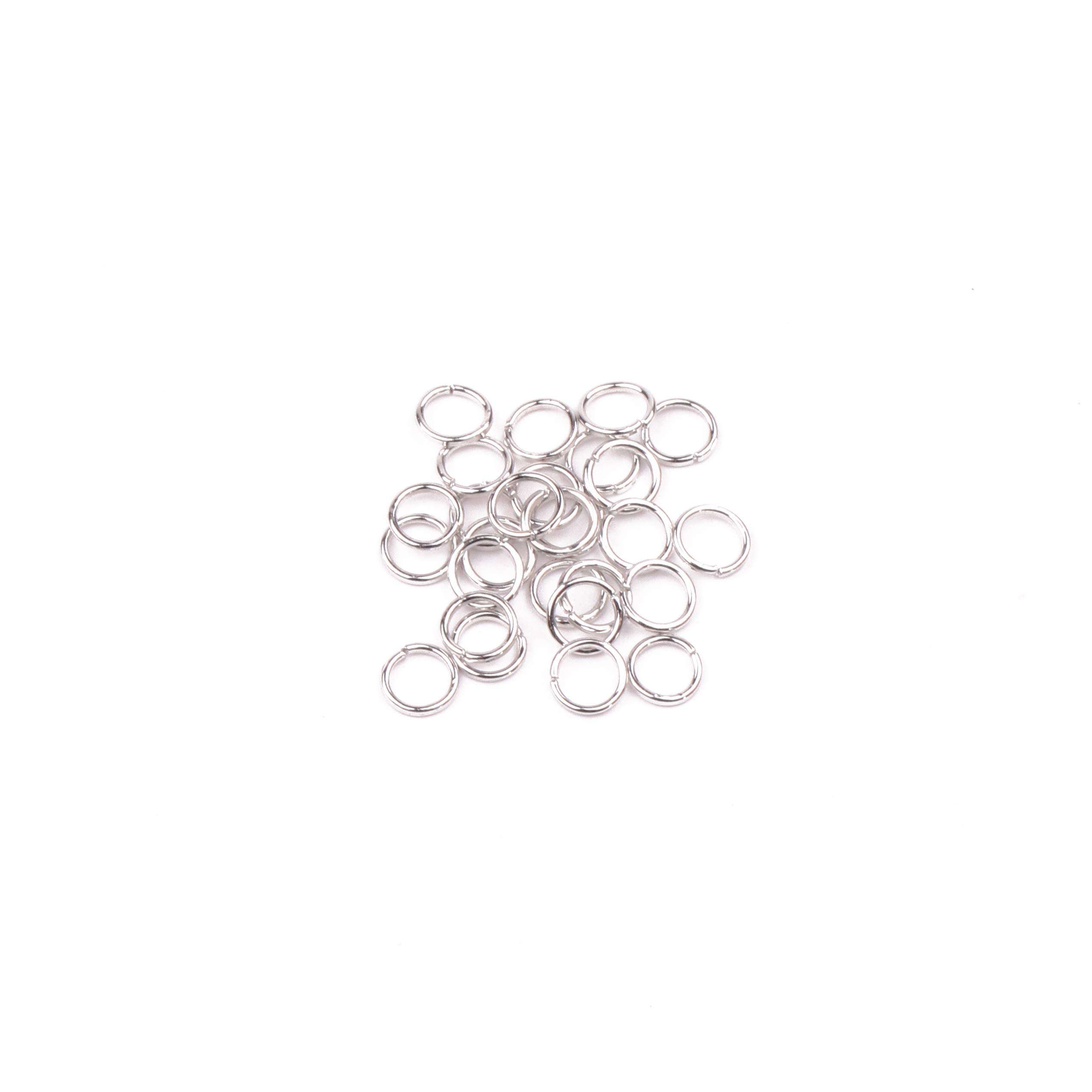 YAKA 1800pcs 5mm Dull Silver Plated Iron Open Jump Rings Connectors Bulk for DIY Craft Earring Necklace Bracelet Pendant Choker Jewelry Making Findings and Key Ring Chain Accessories Nickel
