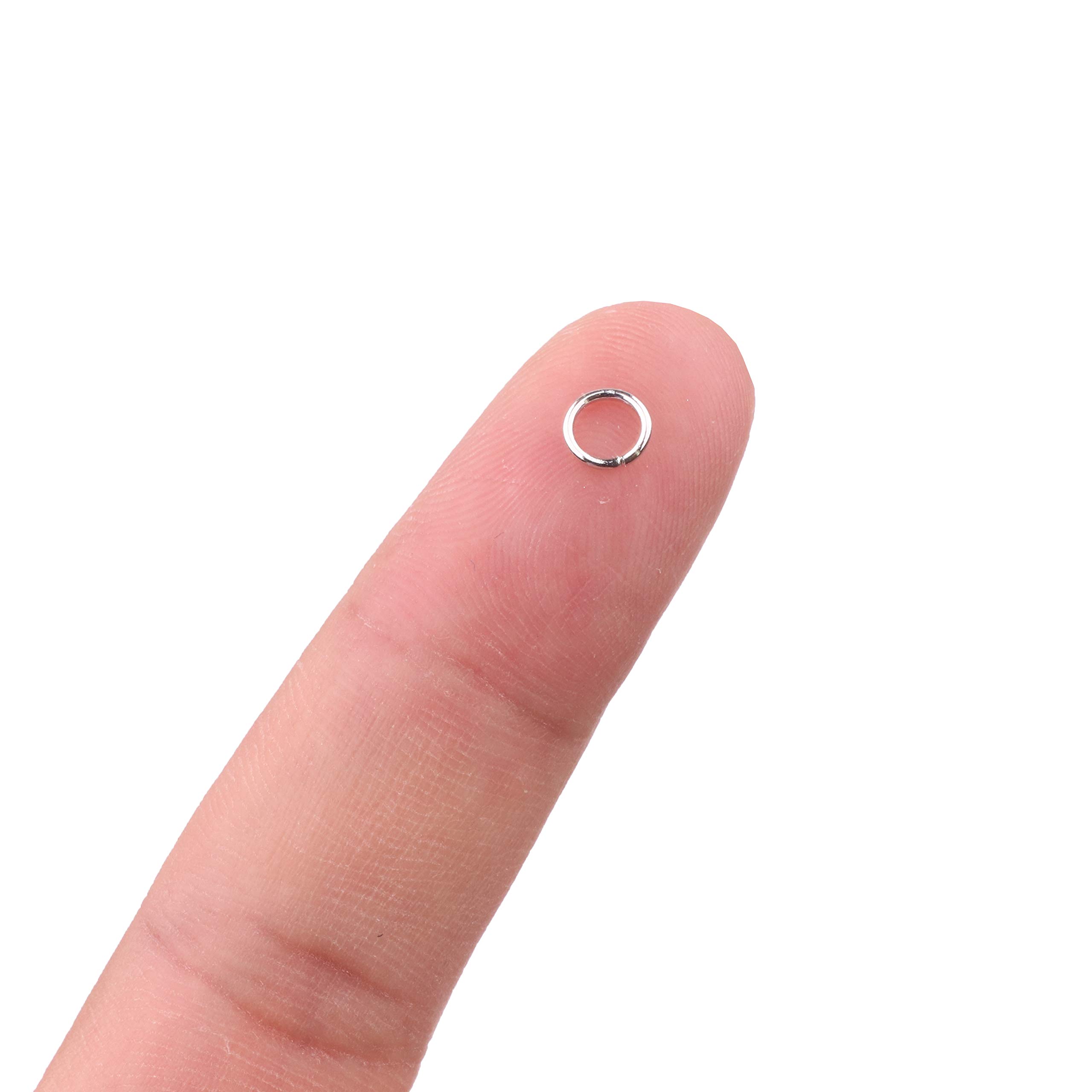 YAKA 1800pcs 5mm Dull Silver Plated Iron Open Jump Rings Connectors Bulk for DIY Craft Earring Necklace Bracelet Pendant Choker Jewelry Making Findings and Key Ring Chain Accessories Nickel