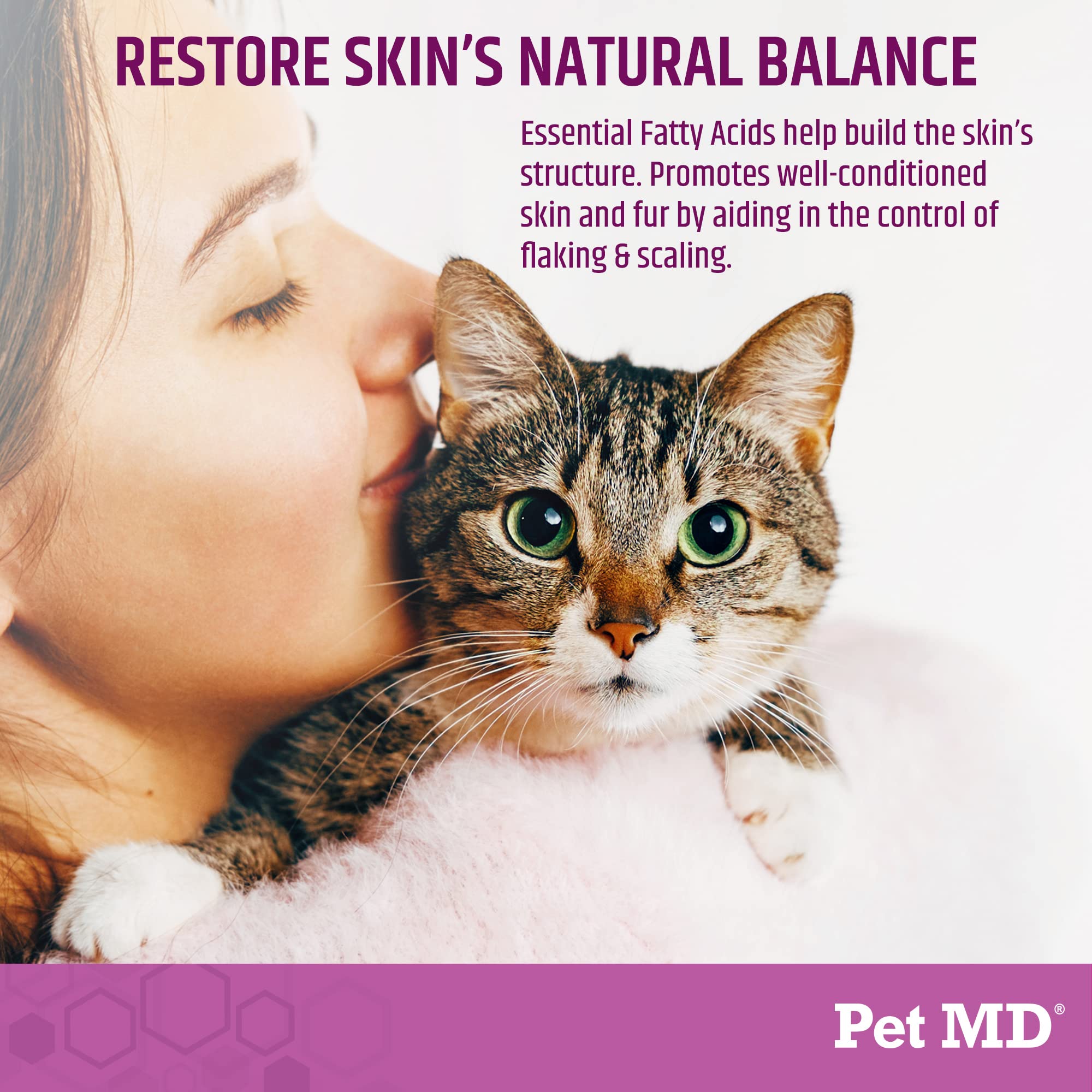 Pet MD EFA Deodorizing Shampoo for Dogs & Cats - Hypoallergenic Dog Shampoo for Sensitive Skin, Dry Skin, Itching, and Flaking - Professional Dog Shampoo Gallon