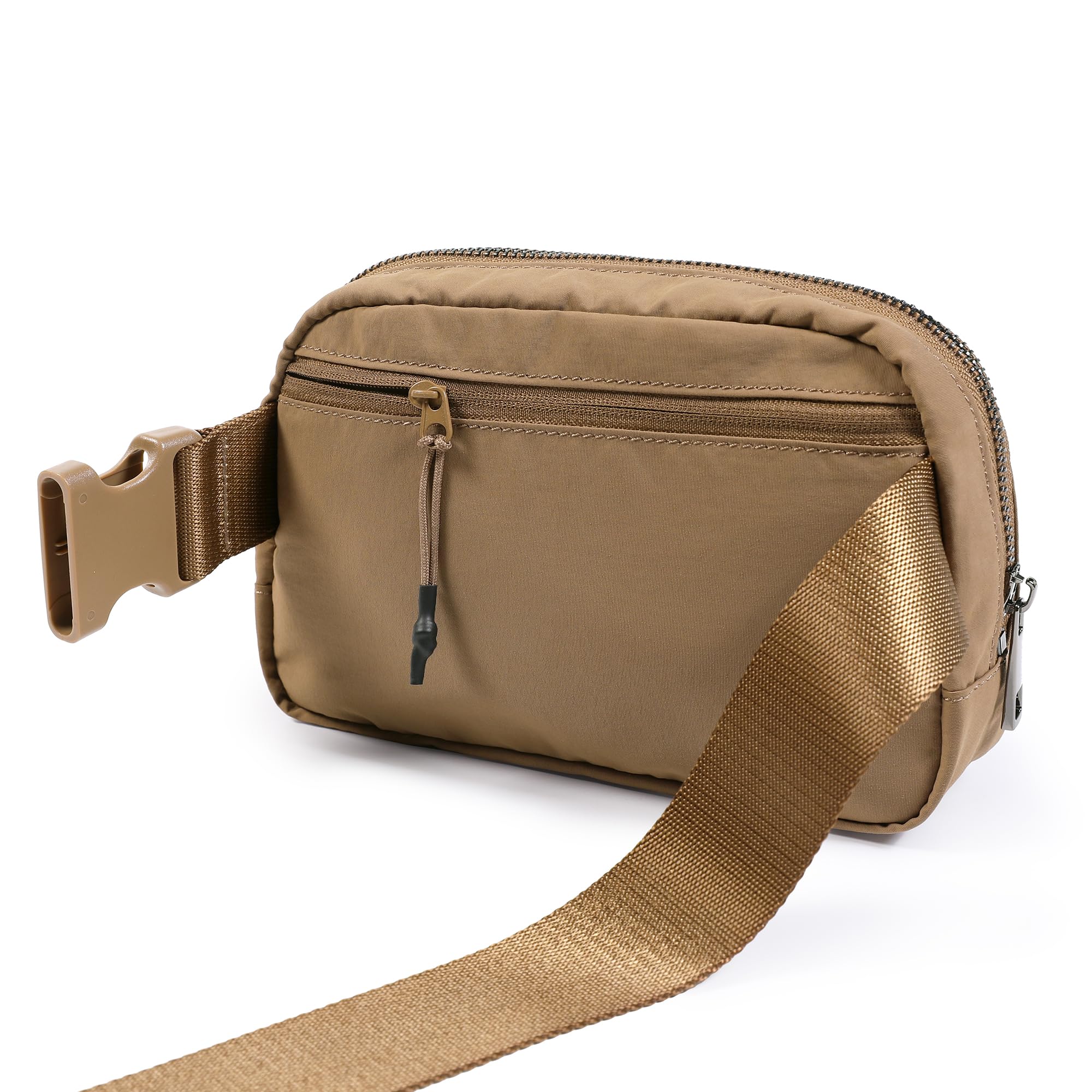ODODOS Unisex Mini Belt Bag with Adjustable Strap Small Fanny Pack for Workout Running Traveling Hiking, Caramel