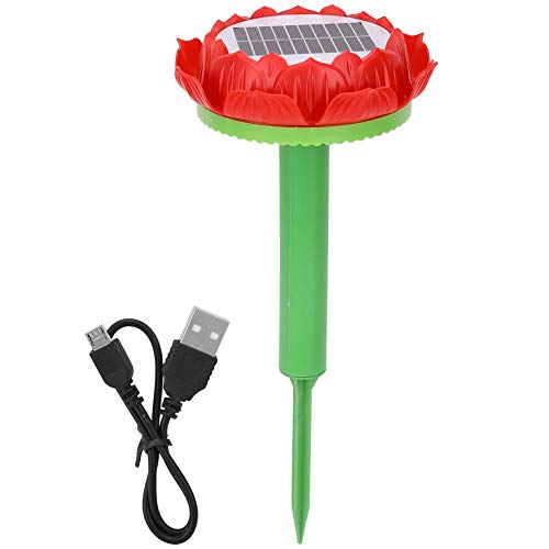 Zerodis Mini Buddha Music Player Machine Lotus Shape Outdoor Rain Proof Buddhist Chanting Player Praying Song 48 Buddhist Songs(Red)