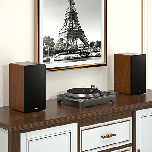 Saiyin Bluetooth Bookshelf Speakers, Powered Speakers with 5 Inch Woofer, Active Bookshelf Speakers 40W X 2, Optical/RCA inputs/Subwoofer Line Out for Turntable, TVs,Computer PC Monitor Speakers