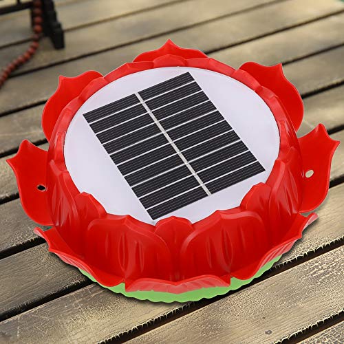 Zerodis Mini Buddha Music Player Machine Lotus Shape Outdoor Rain Proof Buddhist Chanting Player Praying Song 48 Buddhist Songs(Red)