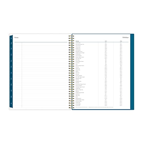 Blue Sky 2023-2024 Academic Year Weekly and Monthly Planner, 8.5" x 11", Frosted Flexible Cover, Wirebound, Bakah Blue (131951-A24)