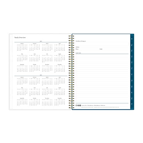 Blue Sky 2023-2024 Academic Year Weekly and Monthly Planner, 8.5" x 11", Frosted Flexible Cover, Wirebound, Bakah Blue (131951-A24)