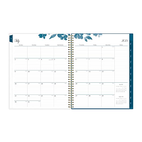 Blue Sky 2023-2024 Academic Year Weekly and Monthly Planner, 8.5" x 11", Frosted Flexible Cover, Wirebound, Bakah Blue (131951-A24)