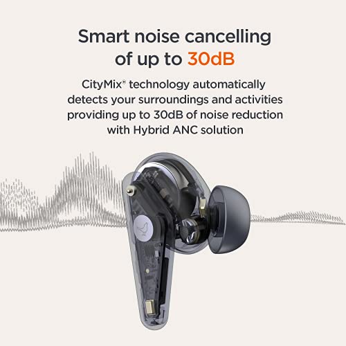 Libratone AIR+ 2 (2nd Gen) True Wireless Earbuds - Active Noise Cancelling, Bluetooth 5.2, in-Ear Headphones with Wireless Charging Case, IP54 Dust and Water Resistant, 24-Hour Playtime, Black