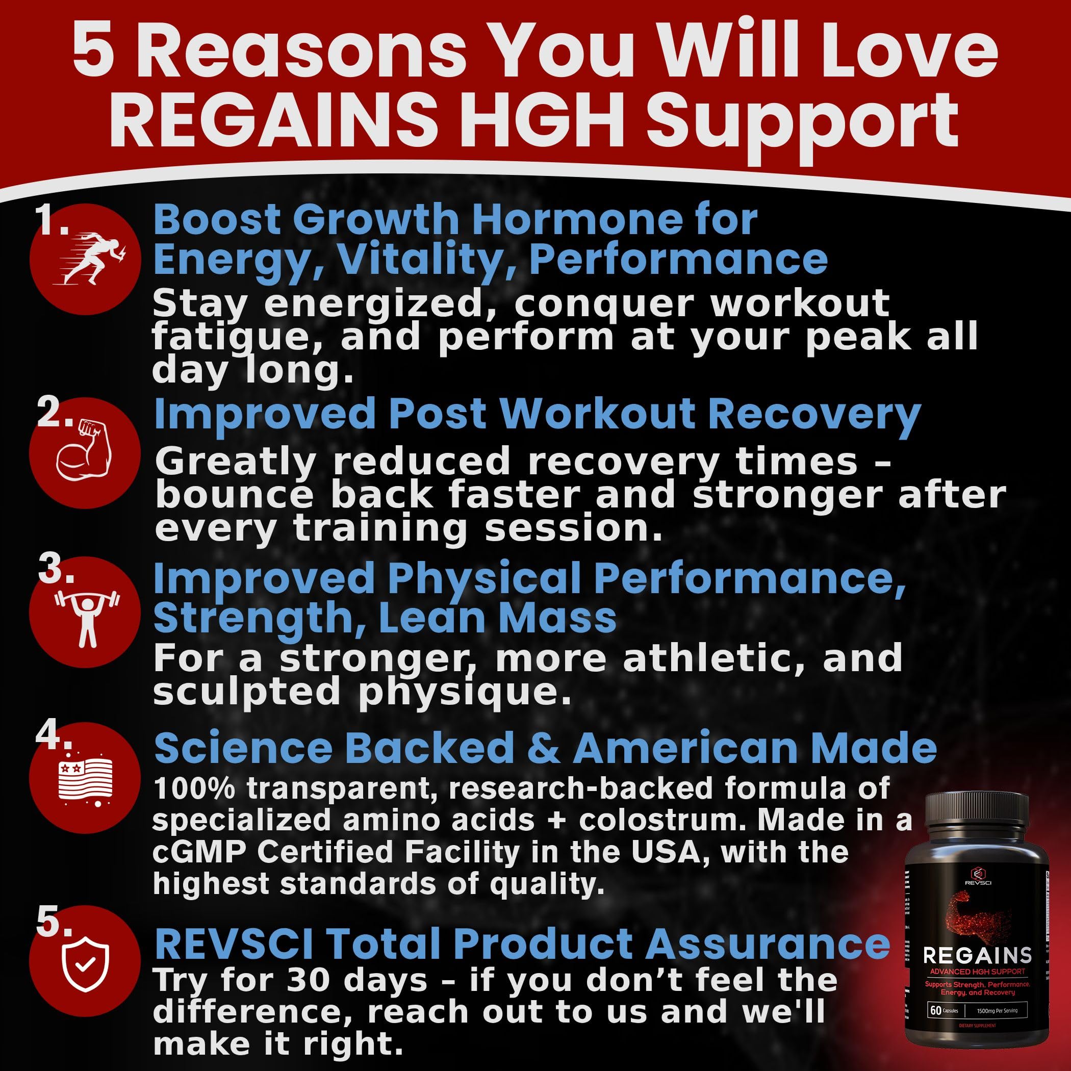 HGH Supplements for Men & Women - Regains Natural Anabolic Muscle Growth Building & Human Growth Hormone for Men, Muscle Builder for Men, Muscle Recovery Post Workout Supplement, 100 Protein Pills