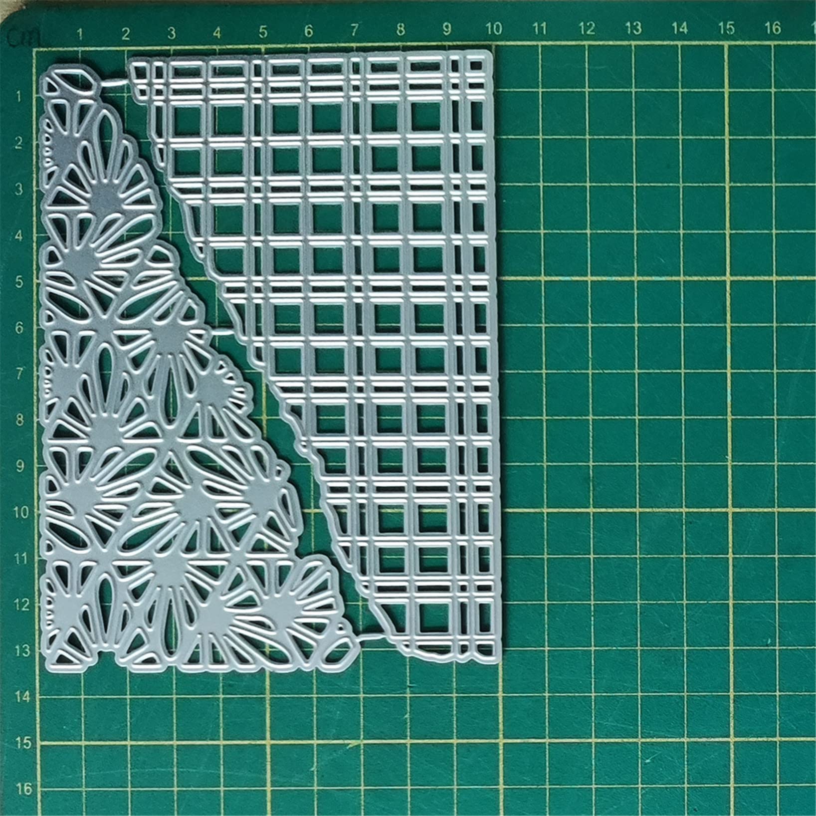 Mvchifay Cutting Dies for Card Making Metal Die-Cuts Scrapbooking Tool Hollow Frame DIY Craft Punch Template Embossing for Paper Album Decor (Cube and Flower-10x13.4cm)