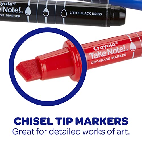 Crayola Low Odor Dry Erase Markers for Kids & Adults, Chisel Tip, Back To School Supplies, 12 Count