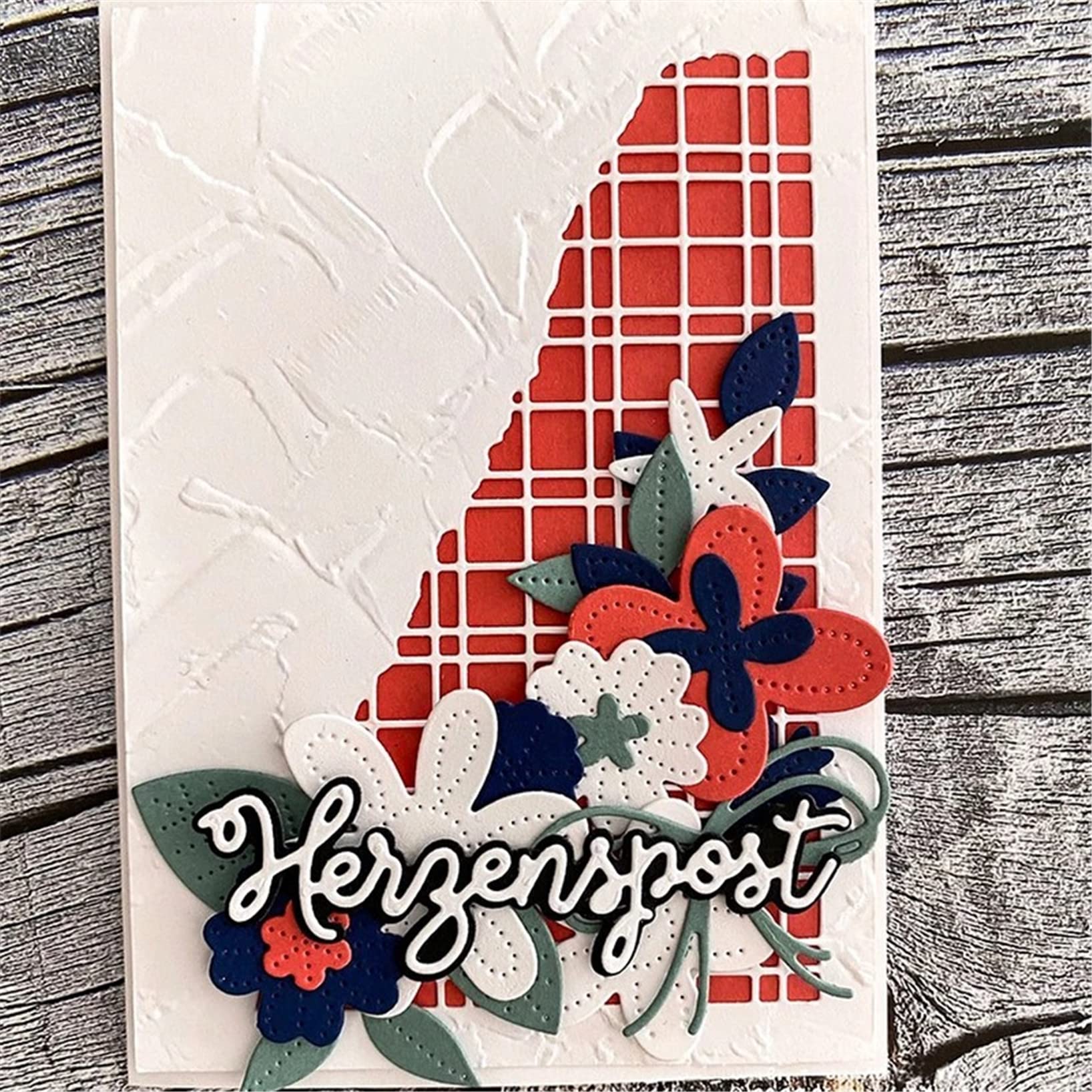 Mvchifay Cutting Dies for Card Making Metal Die-Cuts Scrapbooking Tool Hollow Frame DIY Craft Punch Template Embossing for Paper Album Decor (Cube and Flower-10x13.4cm)