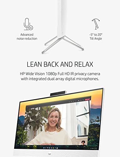 HP 24" All-in-One Desktop, AMD Ryzen 7 5700U, 16 GB, 256 GB SSD & 1 TB Hard Drive, Full HD IPS Touchscreen, Windows 11 Home, 4 USB Ports, Privacy Camera, Dual Mics, Keyboard & Mouse (24-cb0090, 2021)