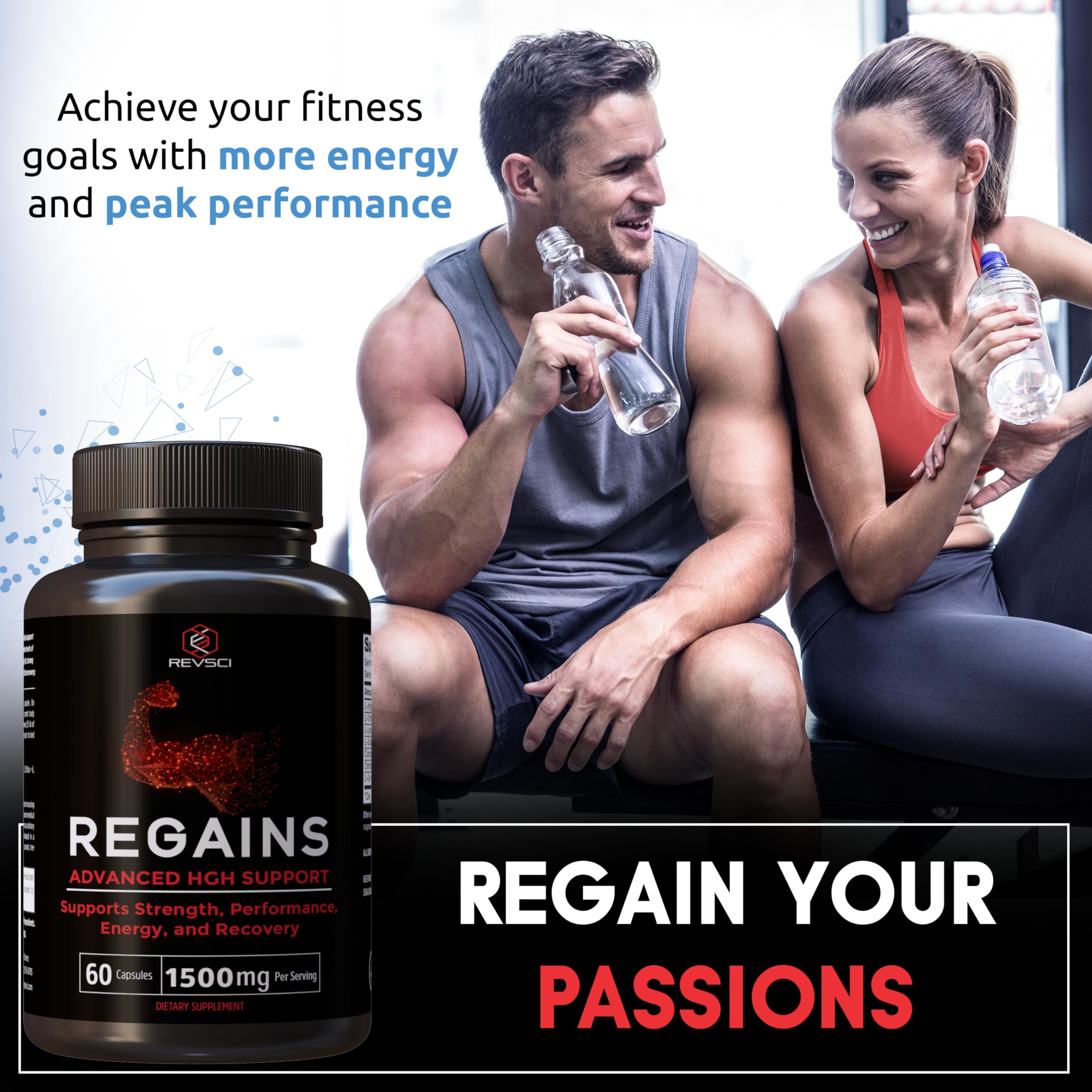 HGH Supplements for Men & Women - Regains Natural Anabolic Muscle Growth Building & Human Growth Hormone for Men, Muscle Builder for Men, Muscle Recovery Post Workout Supplement, 100 Protein Pills