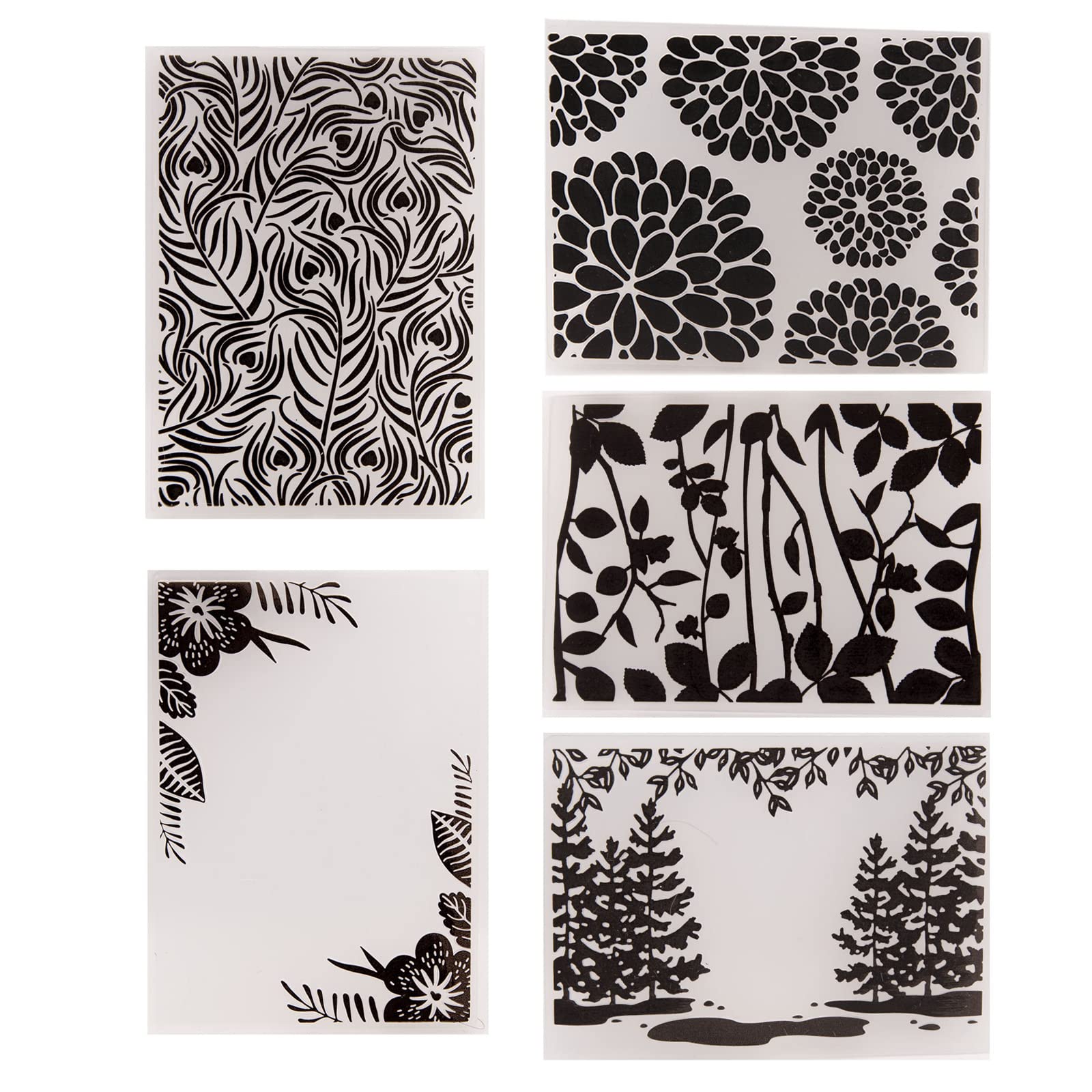 5Pcs Flower Leaf Plastic Embossing Folder DIY Craft Template Molds Stamp Stencils Scrapbook Paper Cards Photo Album Making Tools Embossing Folders Handmade Art Craft Supplies Decorating Mold